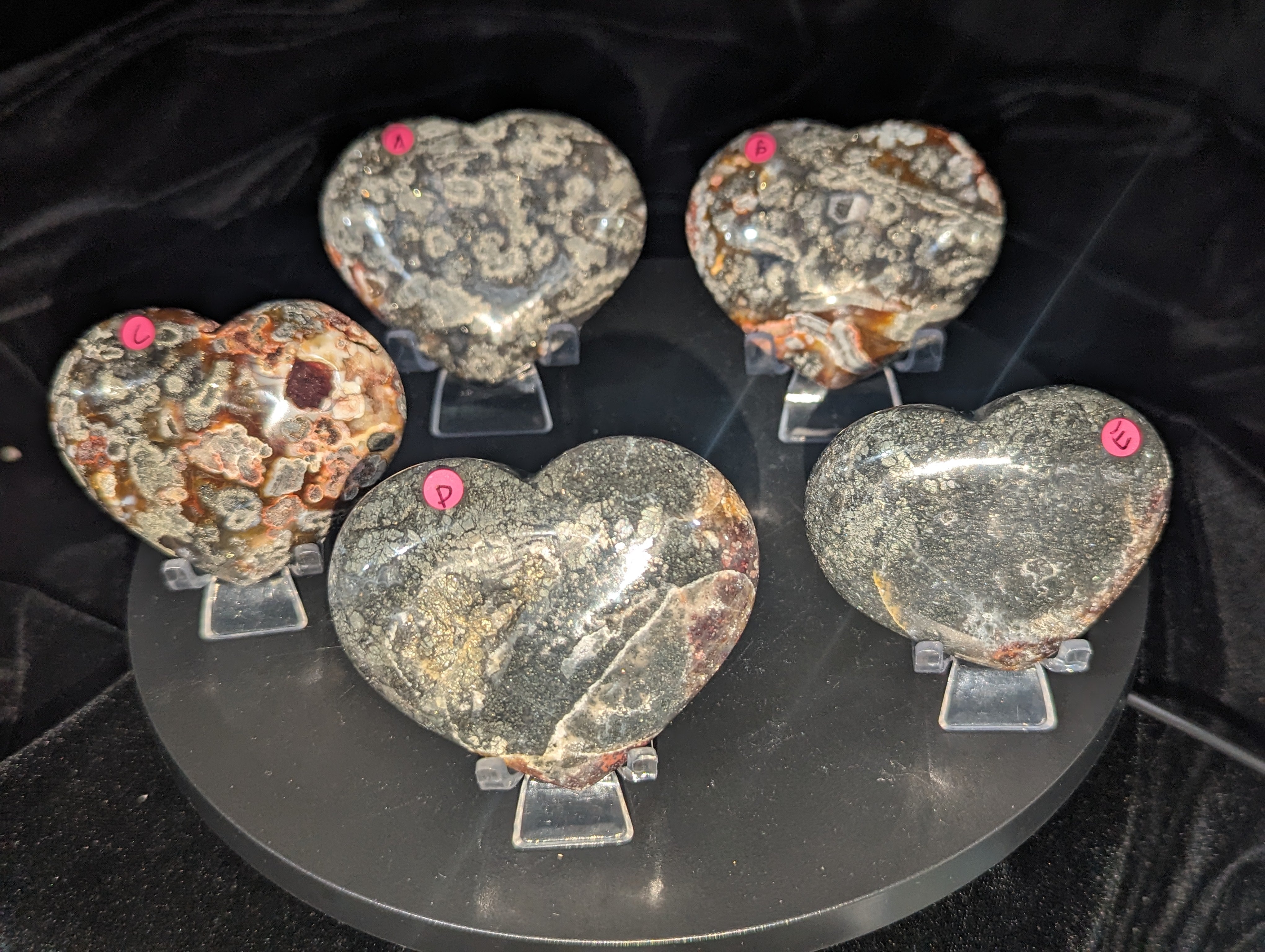 Marcasite Agate Hearts From Indonesia – Maeve's Crystal Cove